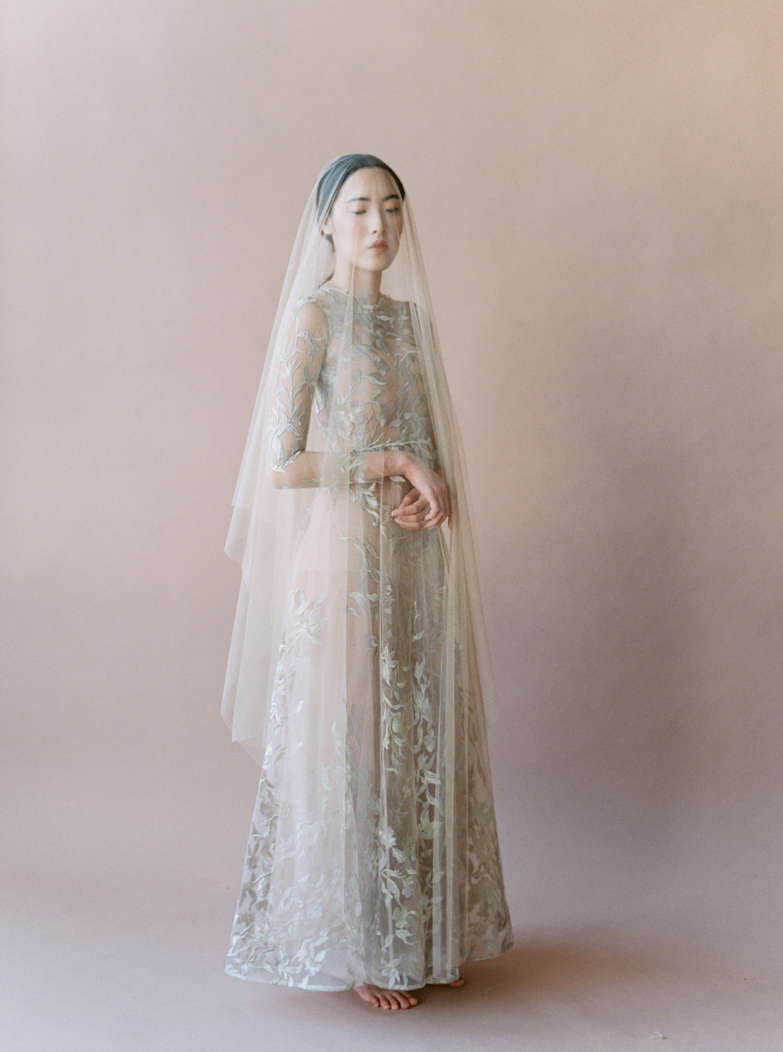 Stunning Sheer Silk Veil – Emily Riggs